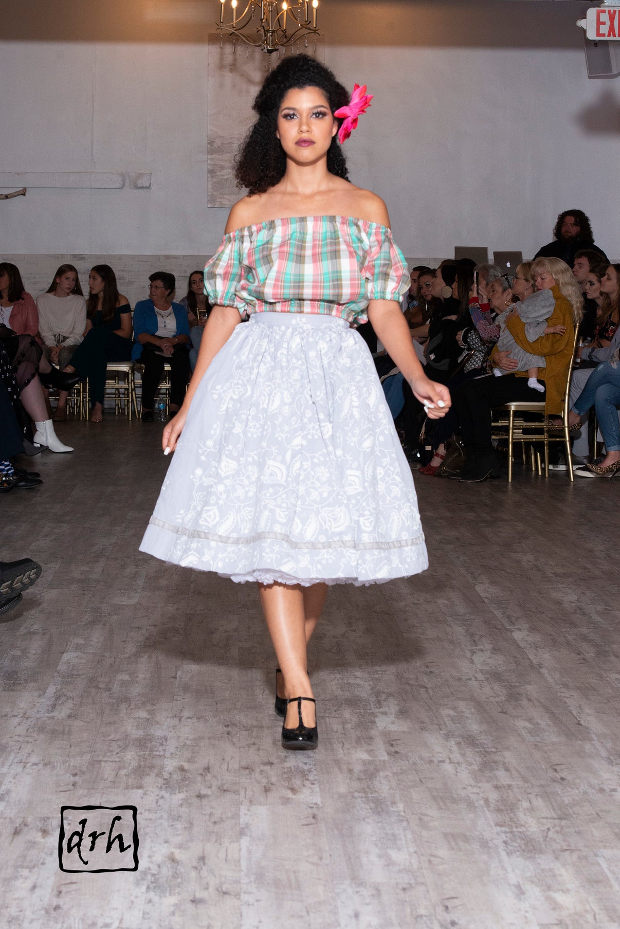 Grey Floral Embroidered Swing Skirt by Hollyville – Hollyville Boutique